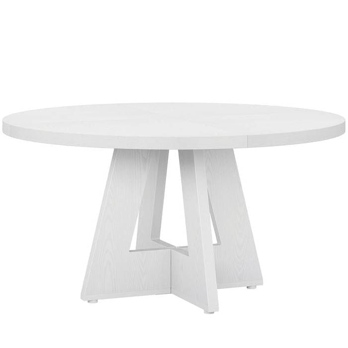 Modern Kitchen Round Circular Dining Table in White Wood Finish ...